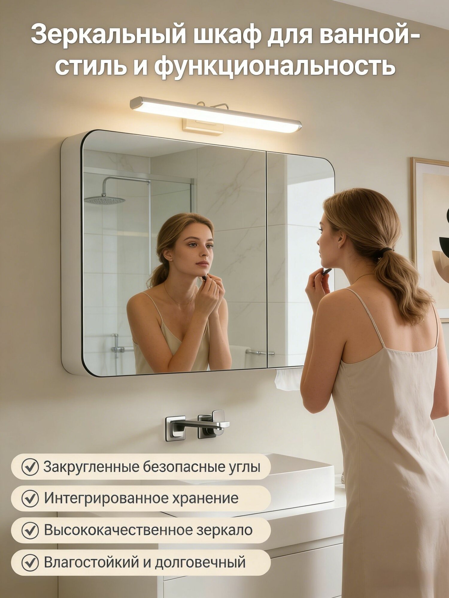 Шкаф для ванной, 70х11х65 см