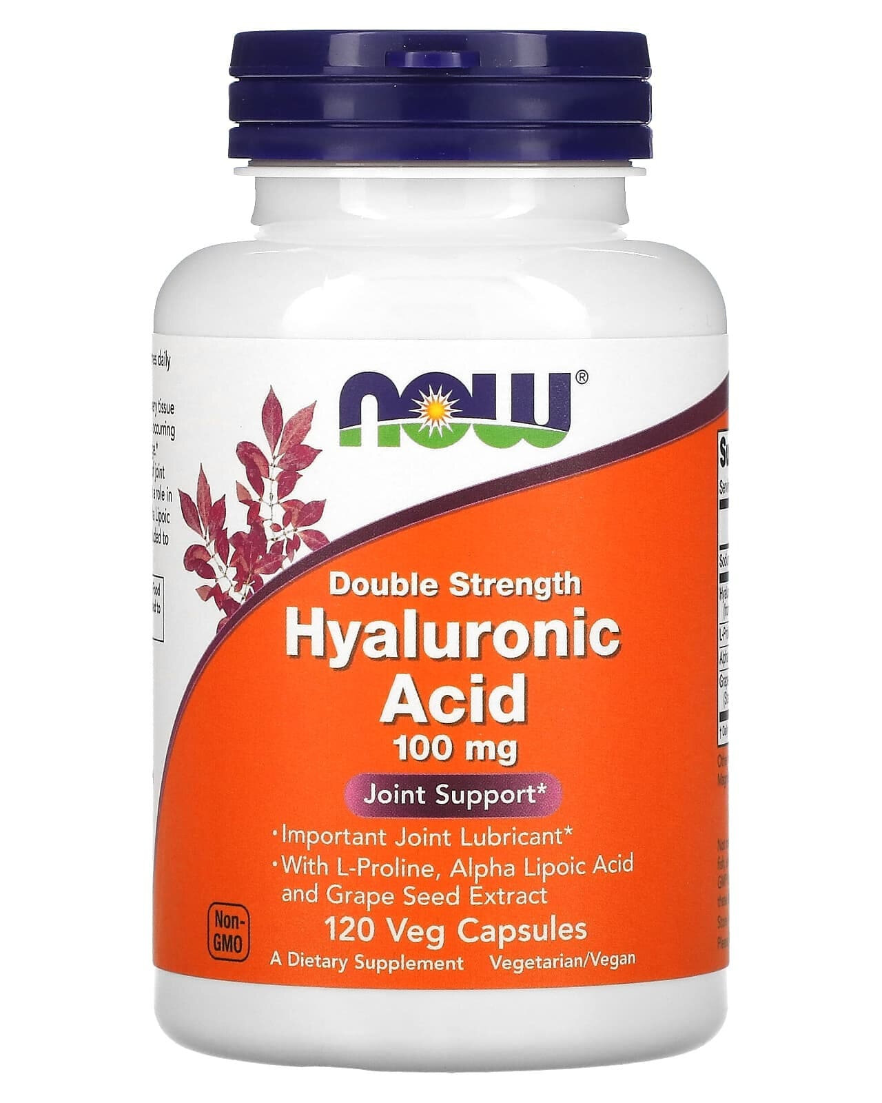 NOW Foods Hyaluronic Acid, Гиалуроновая кислота 100 мг 120 вегетарианских капсул