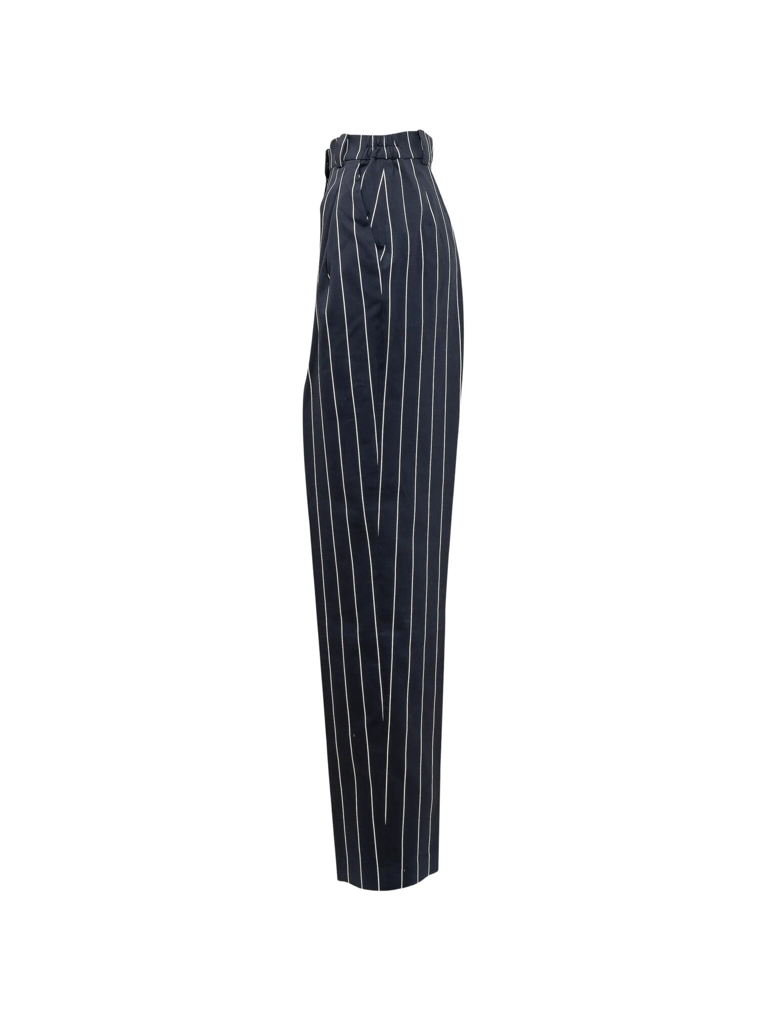 Брюки MOM'S PANTS Striped silk trousers, размер 36, синий — фото 1