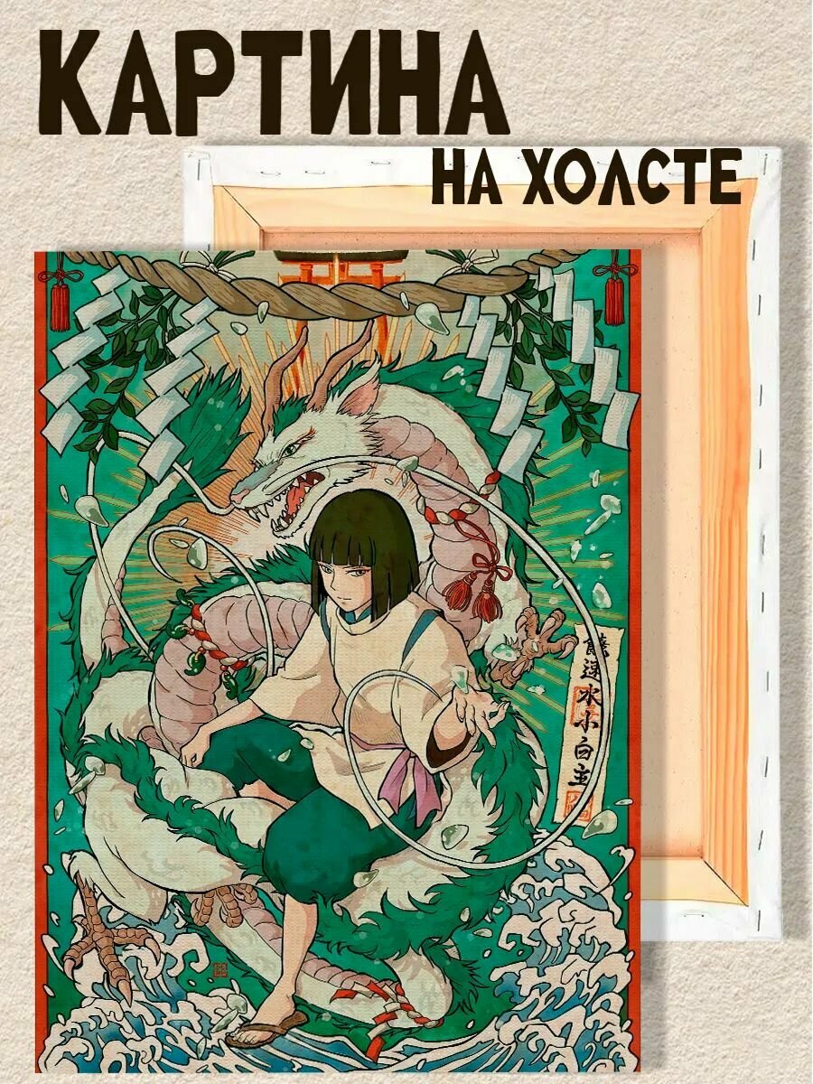 Картина на стену аниме, на подрамнике, 1шт, 38х25 размер.