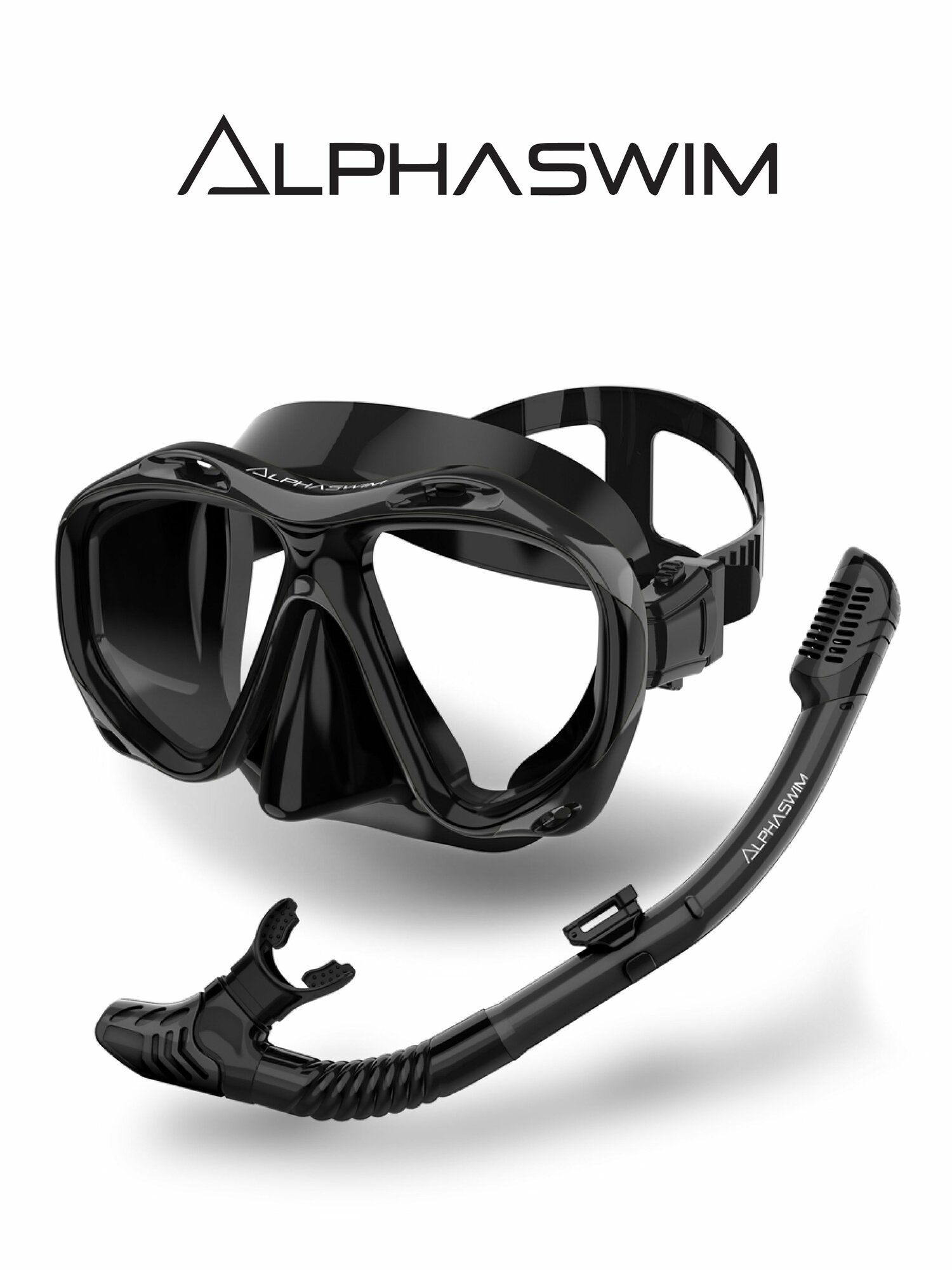 Маска для плавания с трубкой ALPHA SWIM для снокрлинга, дайвинга, подводного плавания
