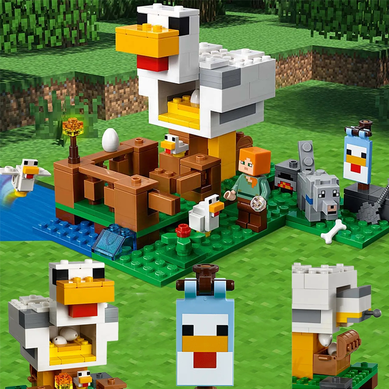 LEGO Minecraft Куриная Стойка Строительный Набор для Детей - Образовательная Игрушка 21140