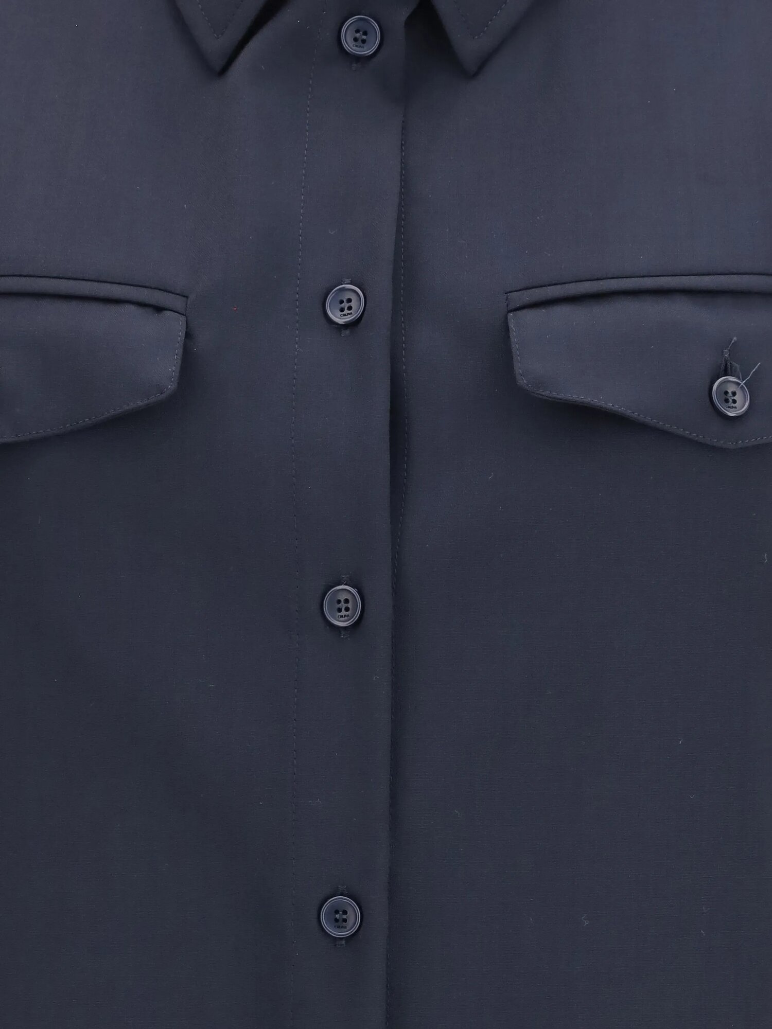 Рубашка Cruna Pockets-detail wool overshirt, размер 40, синий — фото 1