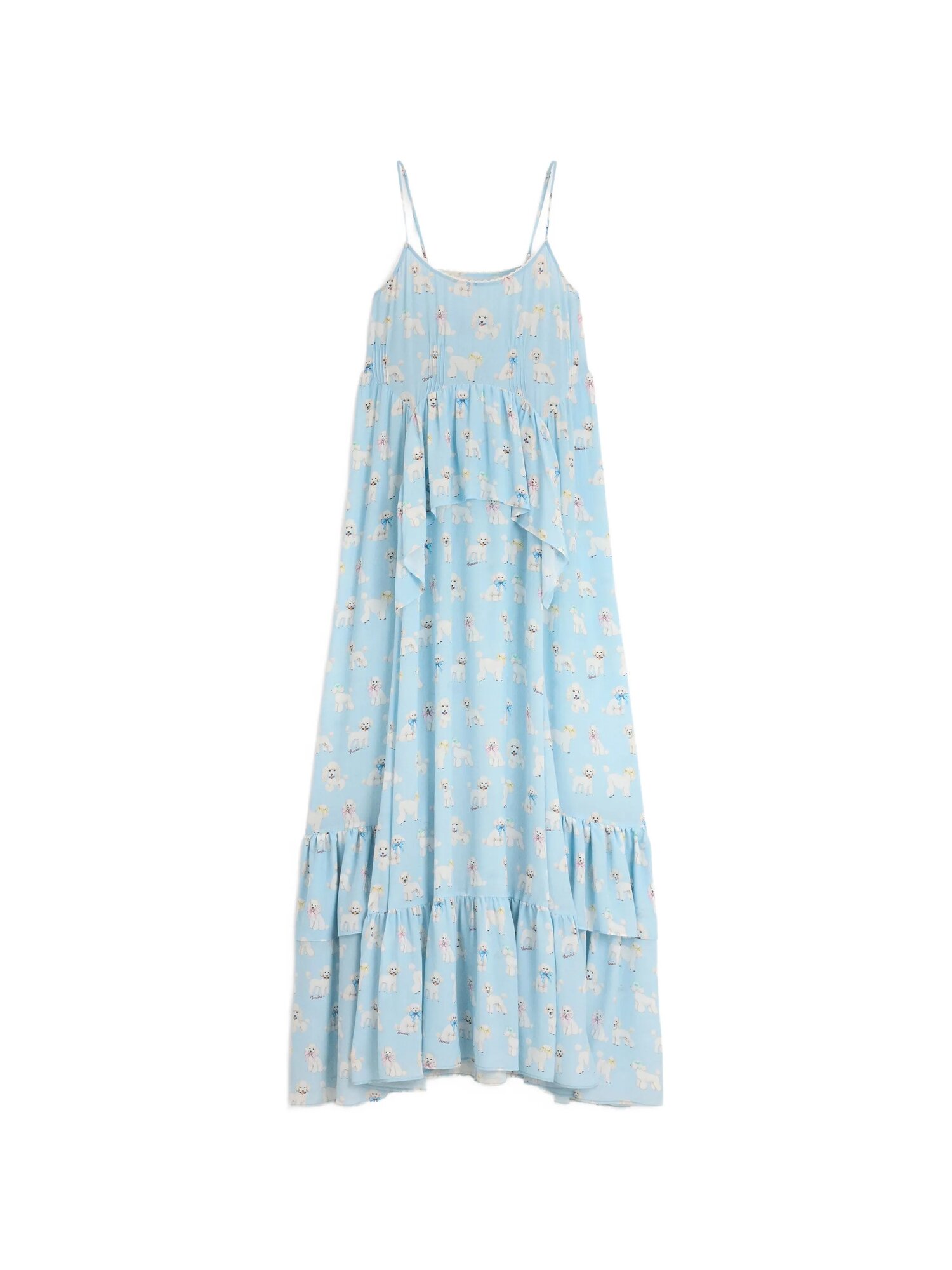 Платье Ruffled poodle-print maxi dress