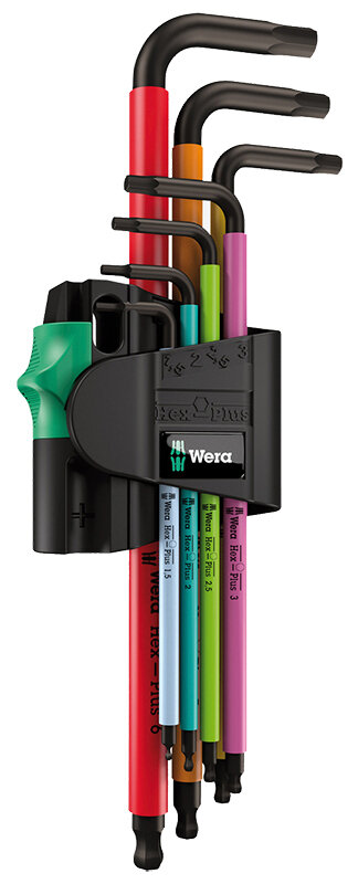 Набор Г-образных ключей, метрических WERA 950 SPKL/7B SM Multicolour Magnet BlackLaser 022534