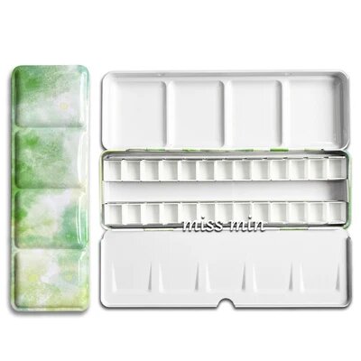 Палитра для акварели металлическая белая DINGYI STATIONERY Color 13