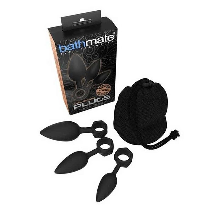 Набор анальных пробок Bathmate "Anal Training Plugs" силикон, чёрный, 3 шт.