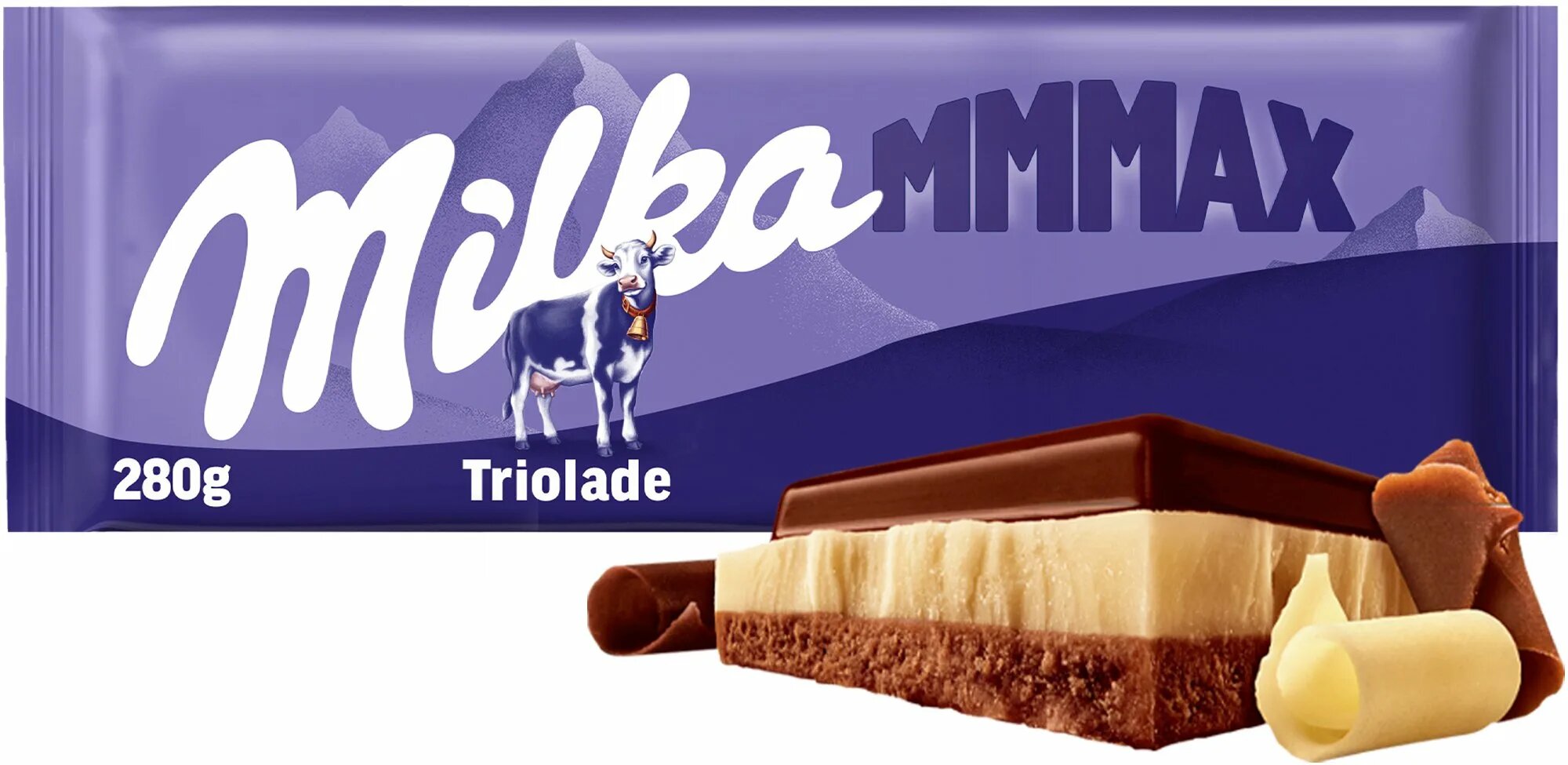 Гигантская шоколадная плитка Milka MMMAX Triolade Три Шоколада, 280 гр. (Швейцария)