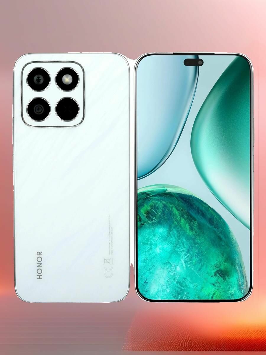 6.7" Смартфон HONOR X8c 128 ГБ белый ядер - 8x(2.8 ГГц), 8 ГБ, 2 SIM, AMOLED, камера 108+5 Мп, NFC, 4G, FM, 5000 мА*ч