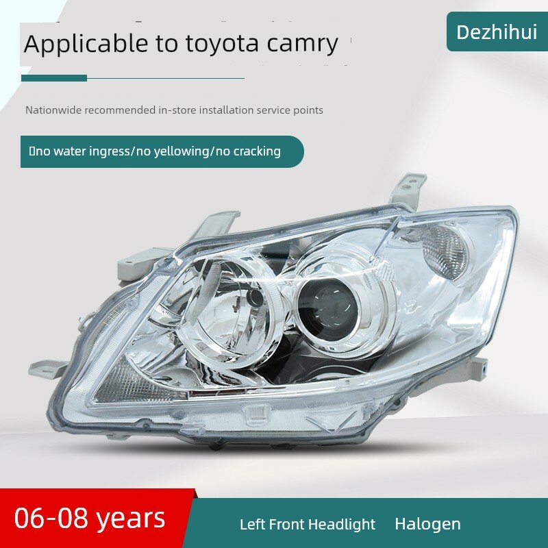 Toyota Camry 2006-2008 левая фара с галогеновой лампой, замена передней фары, оригинальное качество