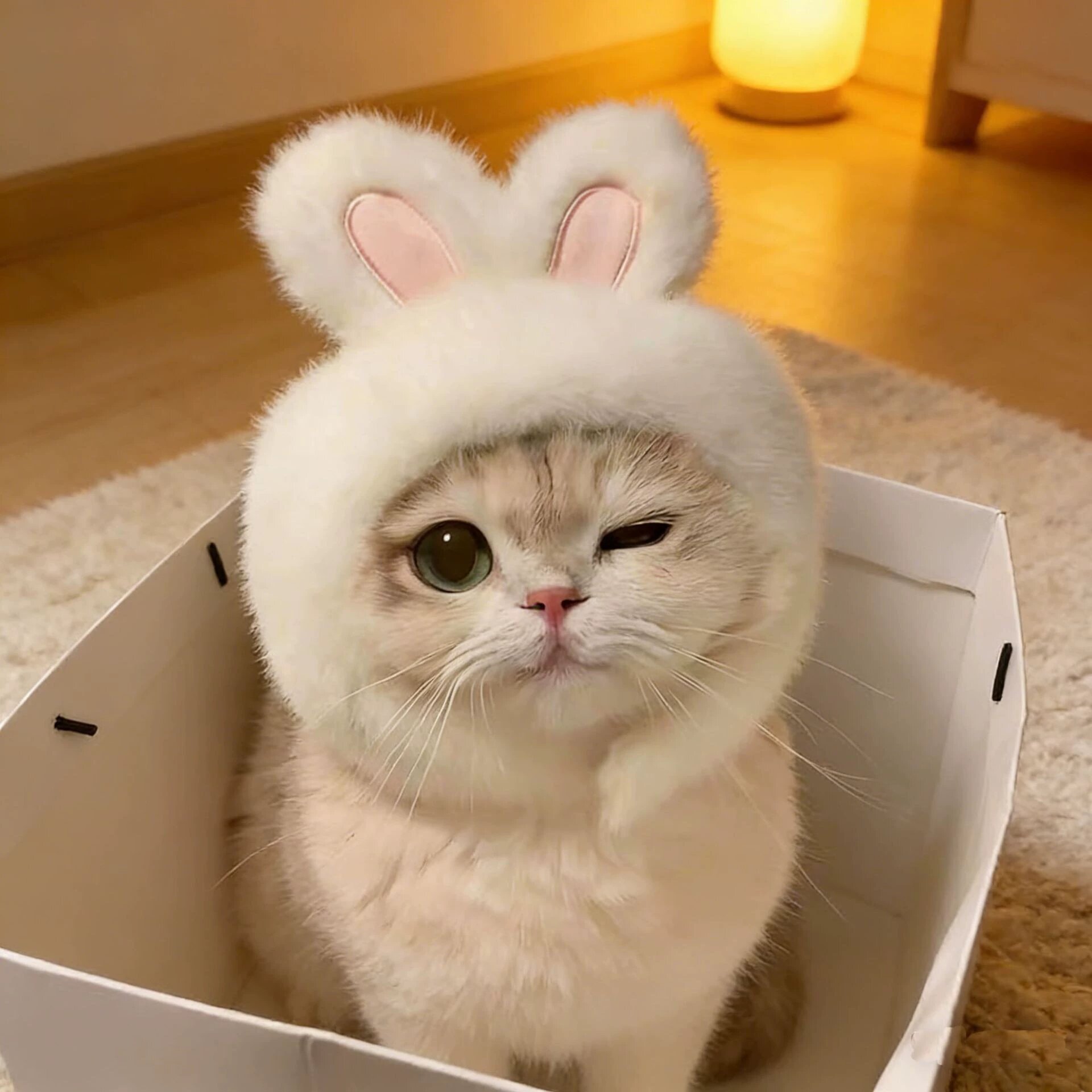Кошачьи головные уборы в форме белого кролика, украшения для кошек, декоративные головы кукол, универсальная форма