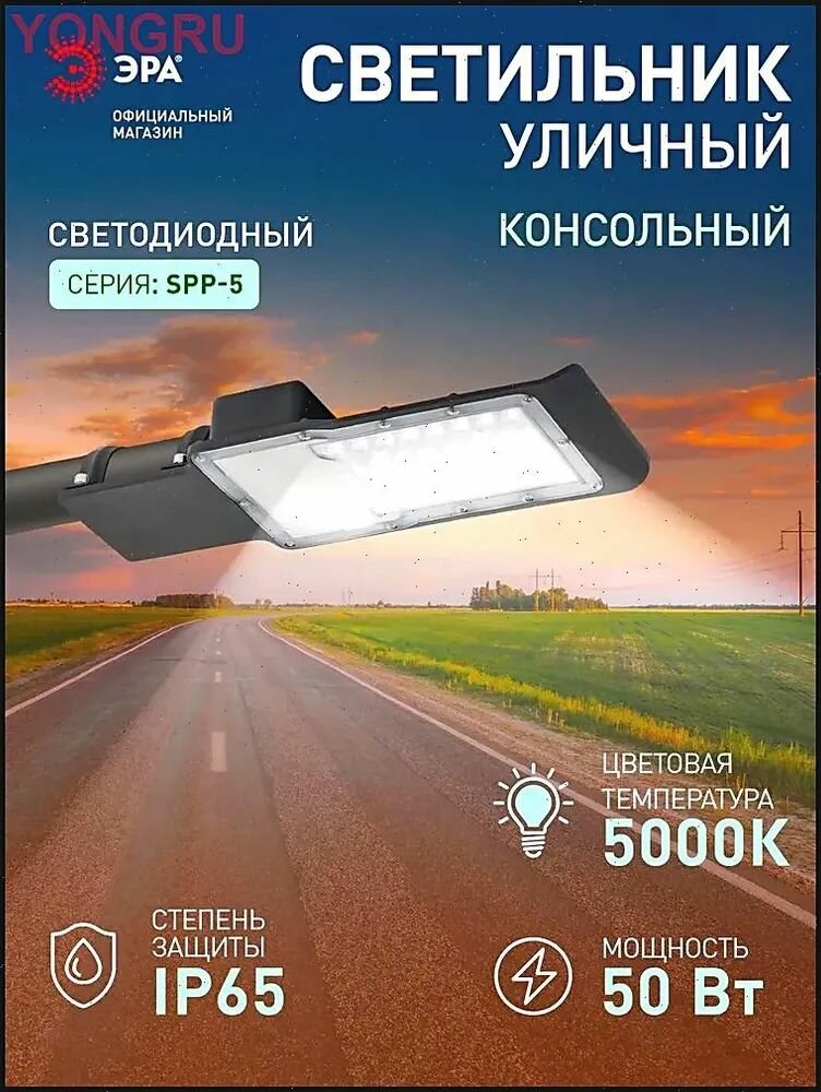 Светильник светодиодный консольный ДКУ/СКУ 50Вт 5000К 5000Лм IP65 SPP-503-0-50K-050 ЭРА