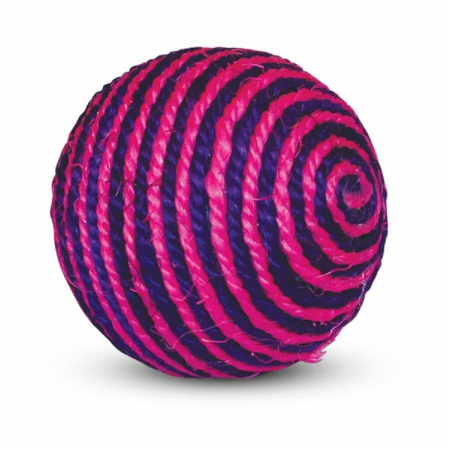 Triol Игрушка для кошек из сизаля Шарик, фиолетовый, d=9,5 см, арт. 22171007