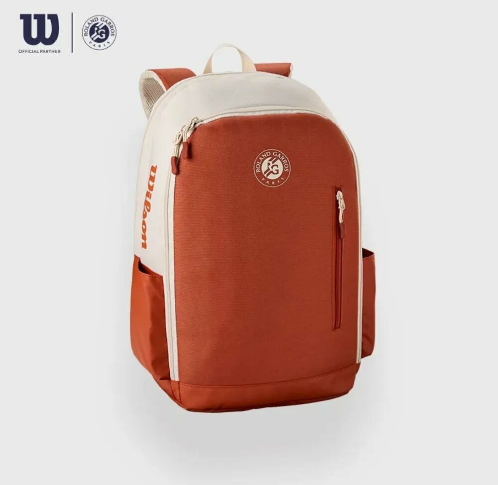 Теннисный рюкзак Wilson "Открытый чемпионат Франции", белый, 30x22x45,5см