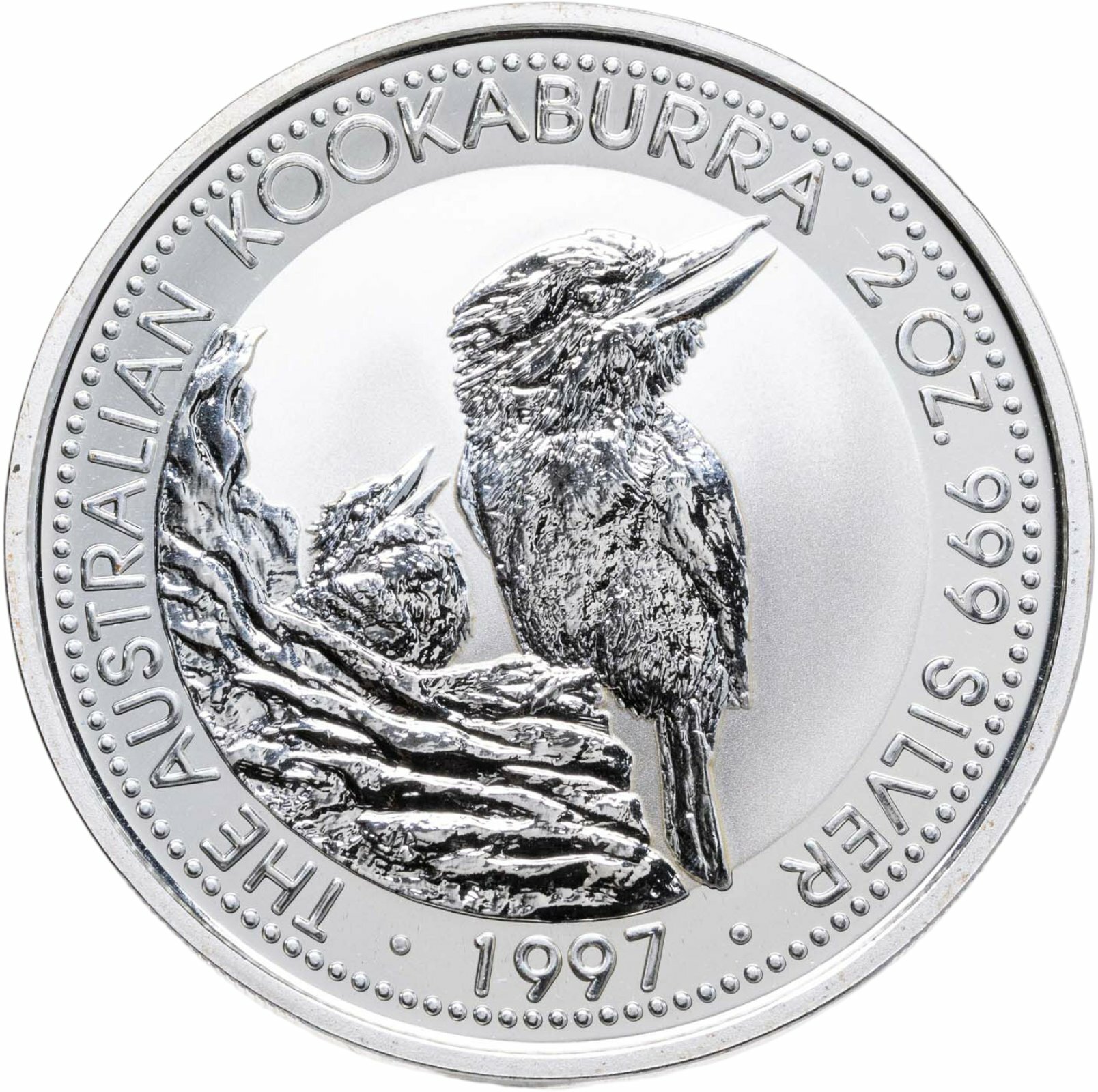 Австралия 2 доллара 1997 UNC "Австралийская Кукабарра", Серебро 999