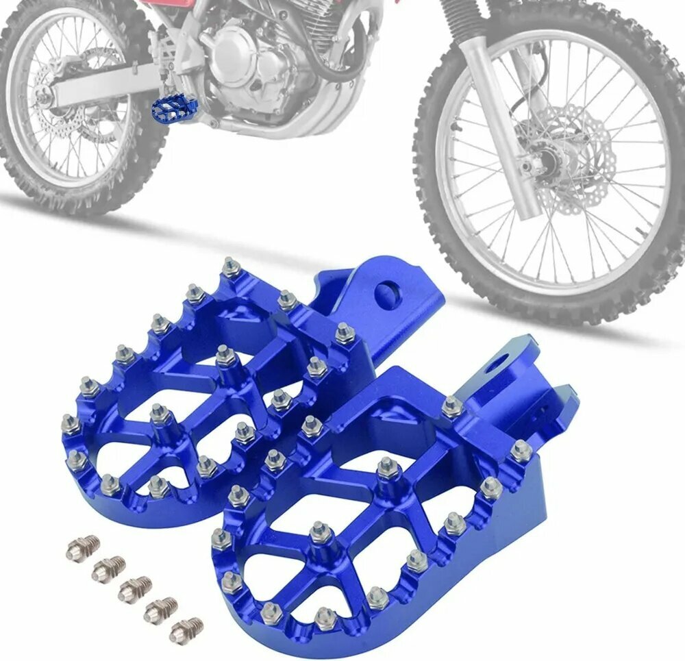 Подножки водителя широкие CNC для Sur-Ron/Talaria/Honda CRF/XR. Алюминий 6061, синий