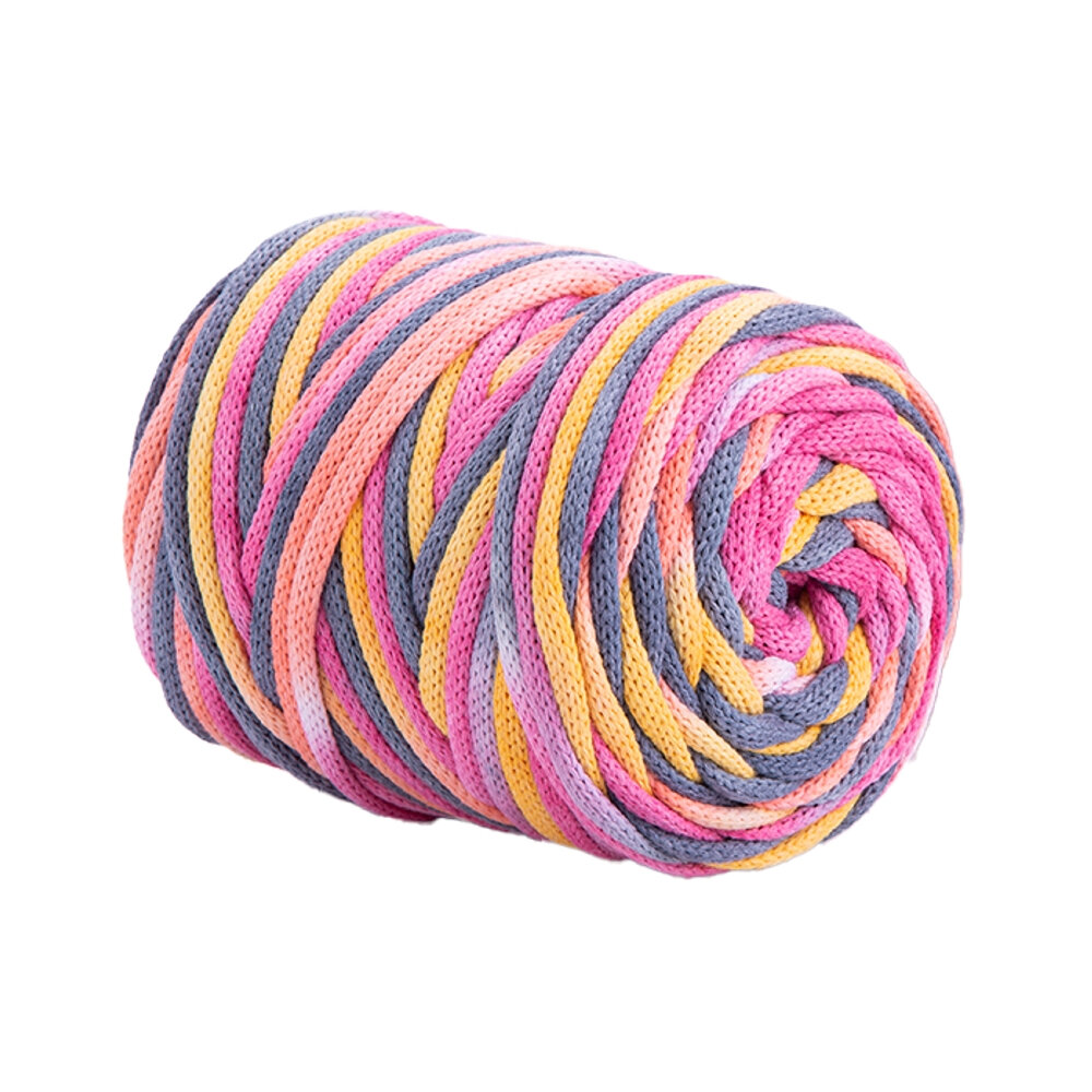 Пряжа для вязания YarnArt Macrame Cord 5 mm VR 913 розовый серый оранжевый 500 гр/85 м 60% хлопок, 40% вискоза полиэстер