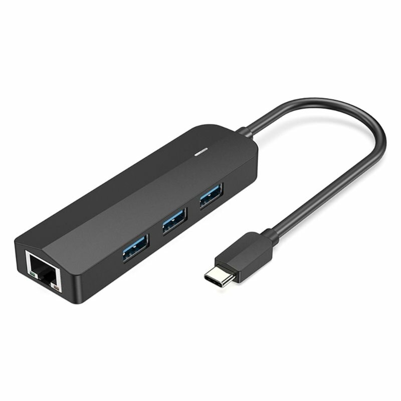 (1 шт.) Переходник USB Type-C на Ethernet, 100 Мбит/с, USB-хаб