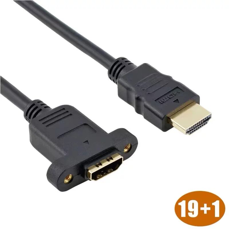 Прямой кабель HDMI мужской к женскому с 19+1 экранированием, длина 0.5 м для подключения монитора