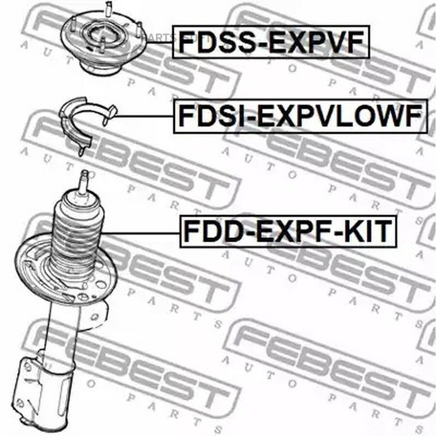 Опора переднего амортизатора FEBEST FDSSEXPVF | цена за 1 шт