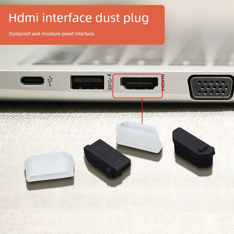 10 шт. заглушек для HDMI-порта материнских плат ПК, черные, защита от пыли, универсальное крепление, 2024