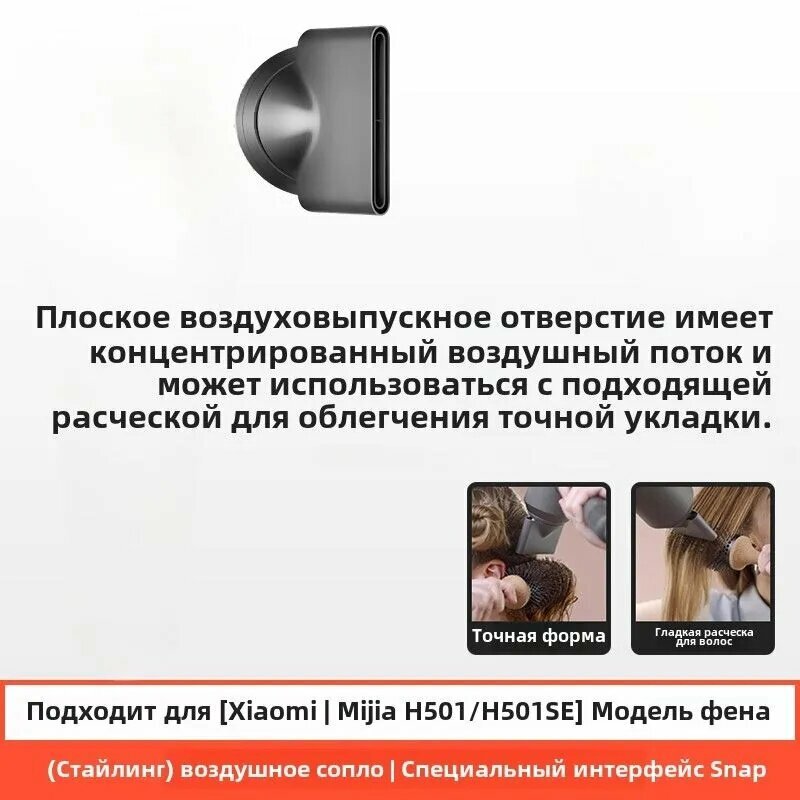 Для Xiaomi Mijia фен H501 H501SE поли насадка Стайлинговое плоское сопло для фена