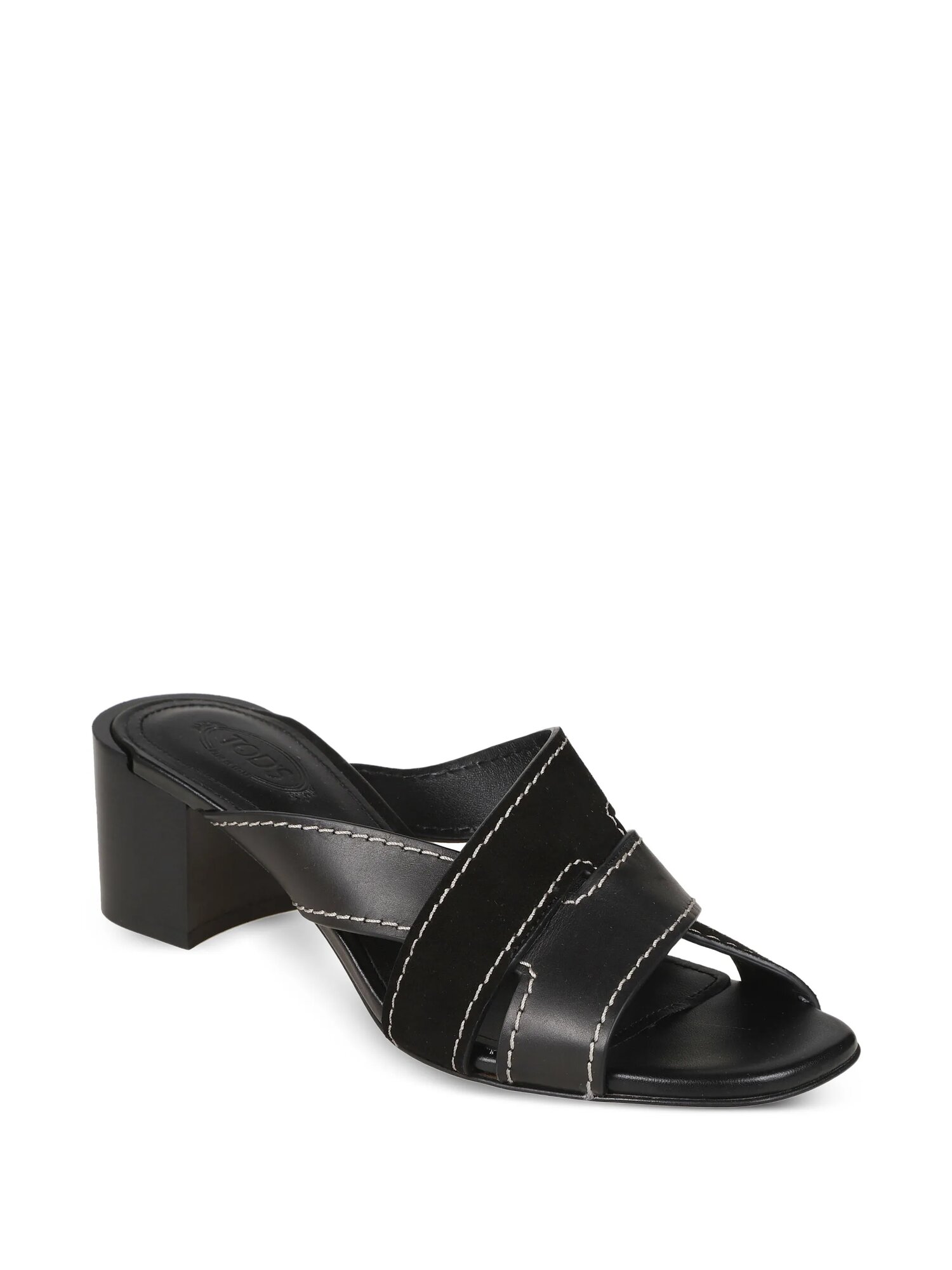 Босоножки Tod's Crossover stitch sandals, размер 37, black/black — фото 1