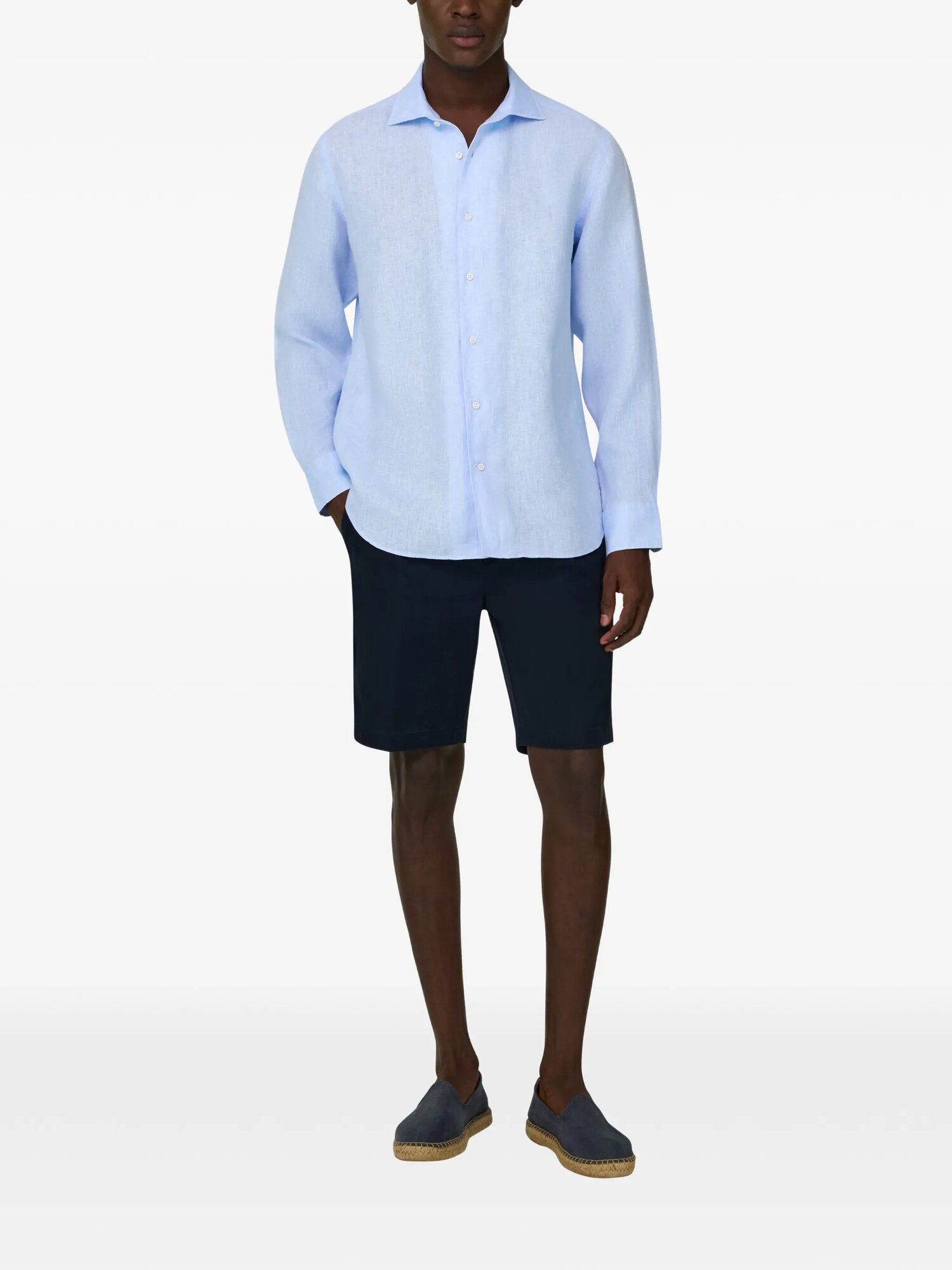 Рубашка Boggi Milano Regular-fit shirt, размер L, Синий принт — фото 1