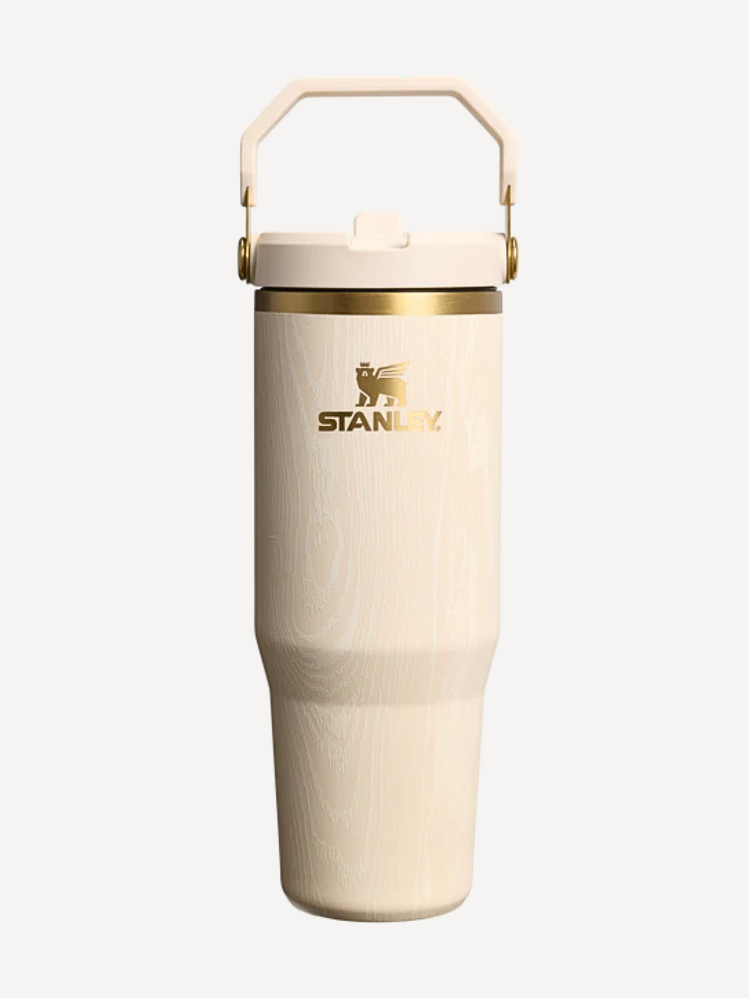 Термокружка Stanley IceFlow Flip Straw 0.89 л (30 oz), с трубочкой, цвет Светлое дерево (Birch Wdgrain), оригинал США
