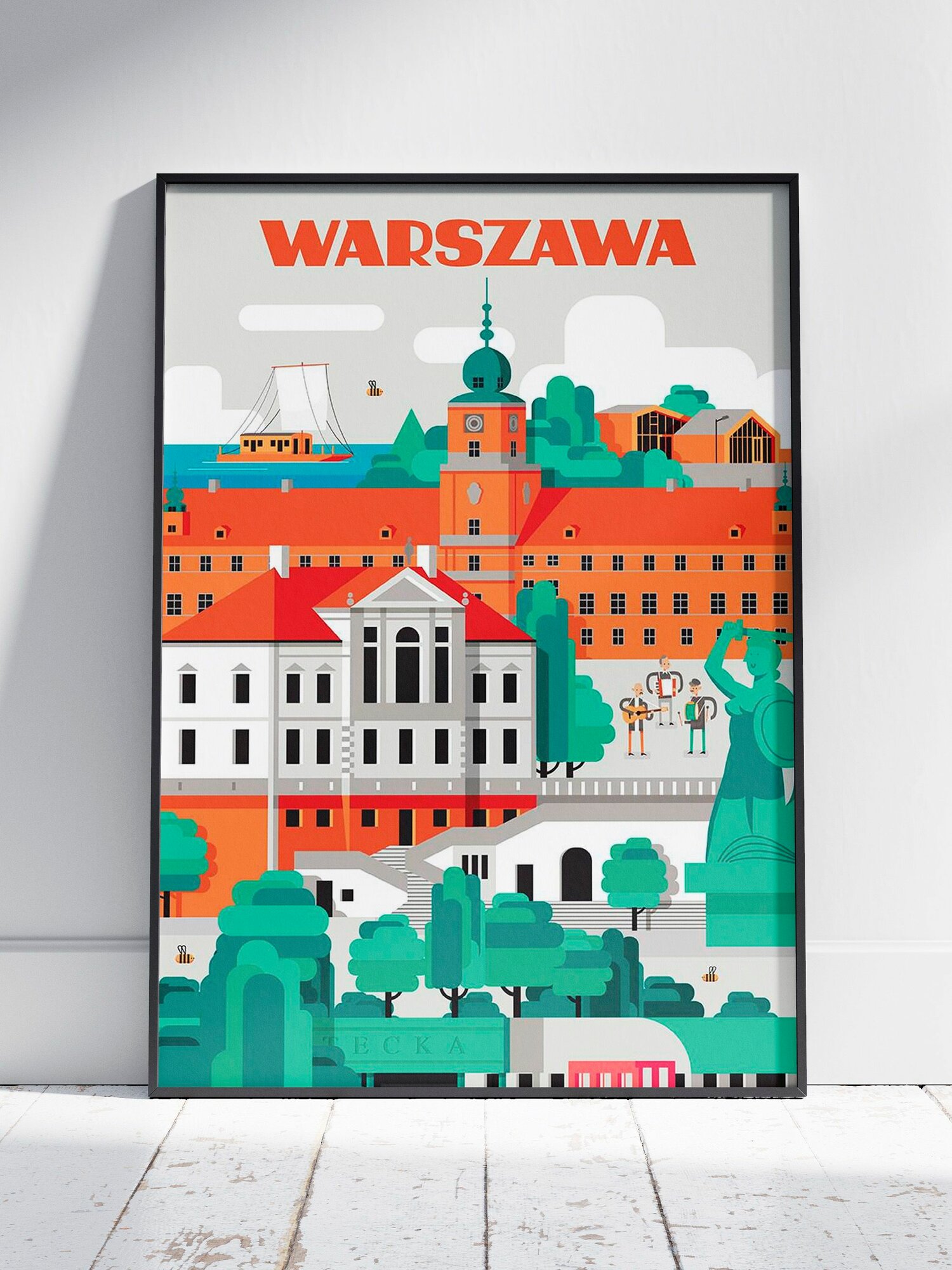 Плакат на стену для интерьера Путешествия и Урбанистика (Варшава 5) - Постер по городским приключениям формата A4 (21x30 см)