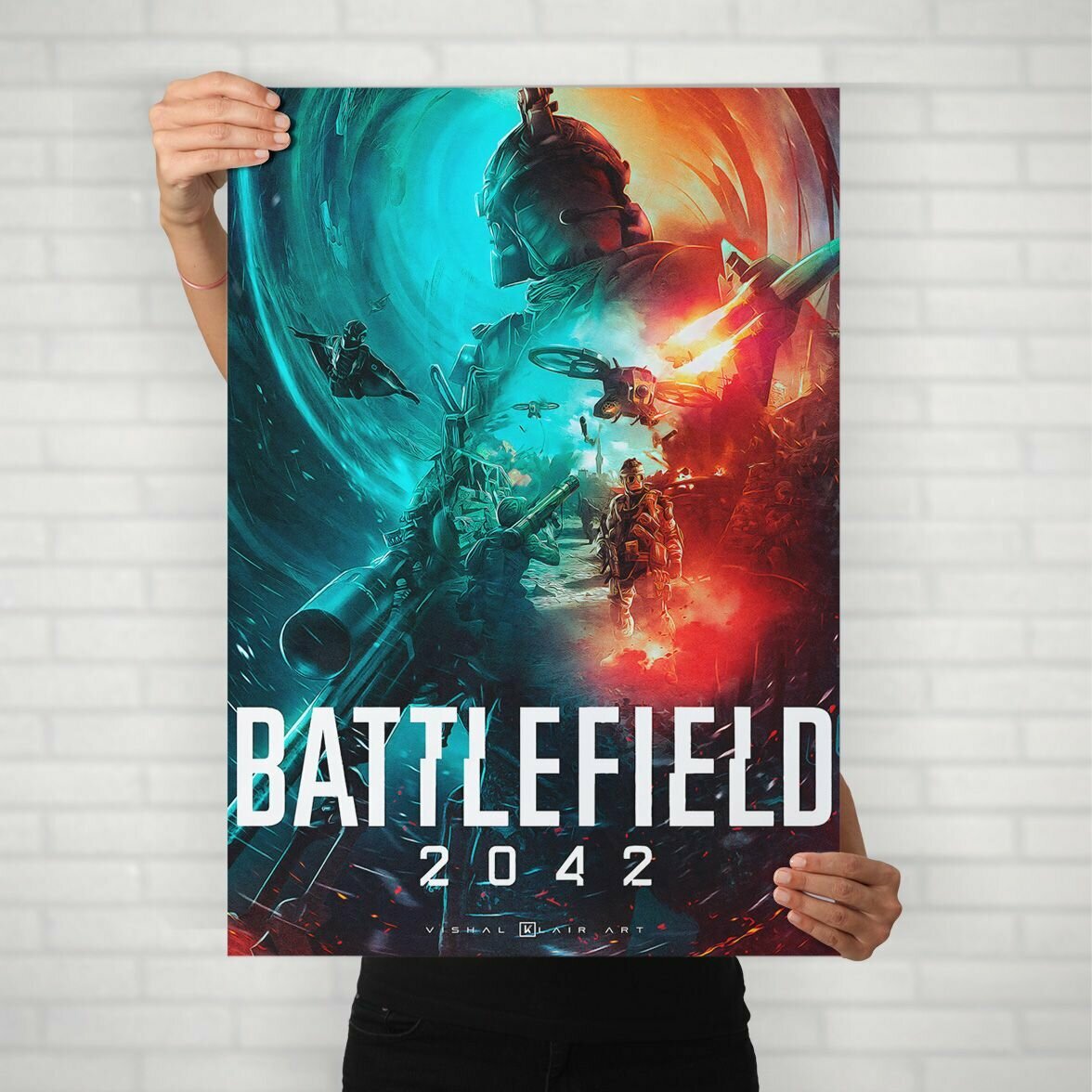 Плакат на стену для интерьера Бателфилд (Battlefield 2042 - 1) - Постер по игре формата А2 (42x60 см)