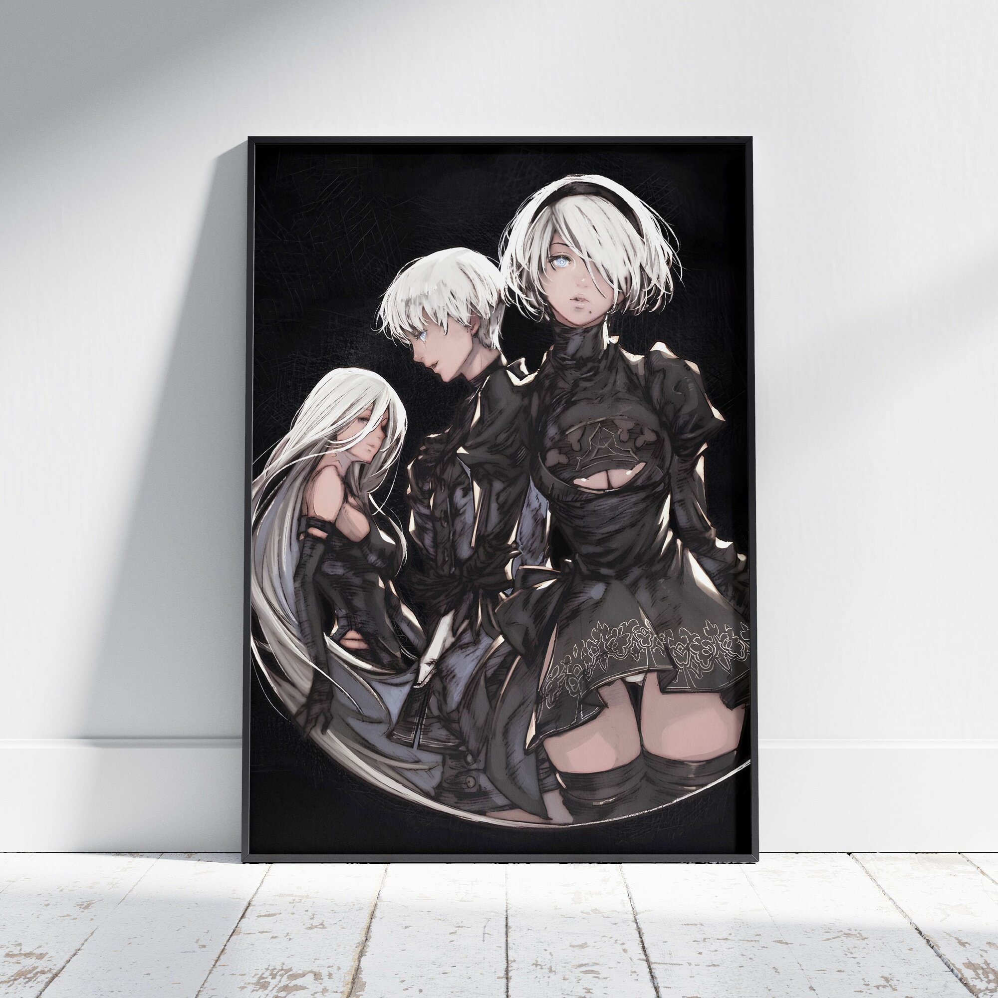 Плакат на стену для интерьера Ниер Автомата (Общее 5) - Постер по игре NieR Automata формата А4 (21x30 см)