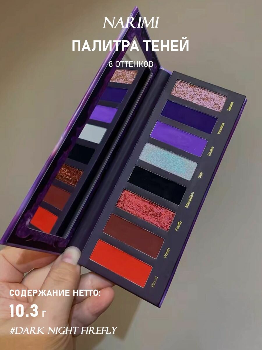 Палитра теней для век Narimi Beauty - Dark Night Firefly
