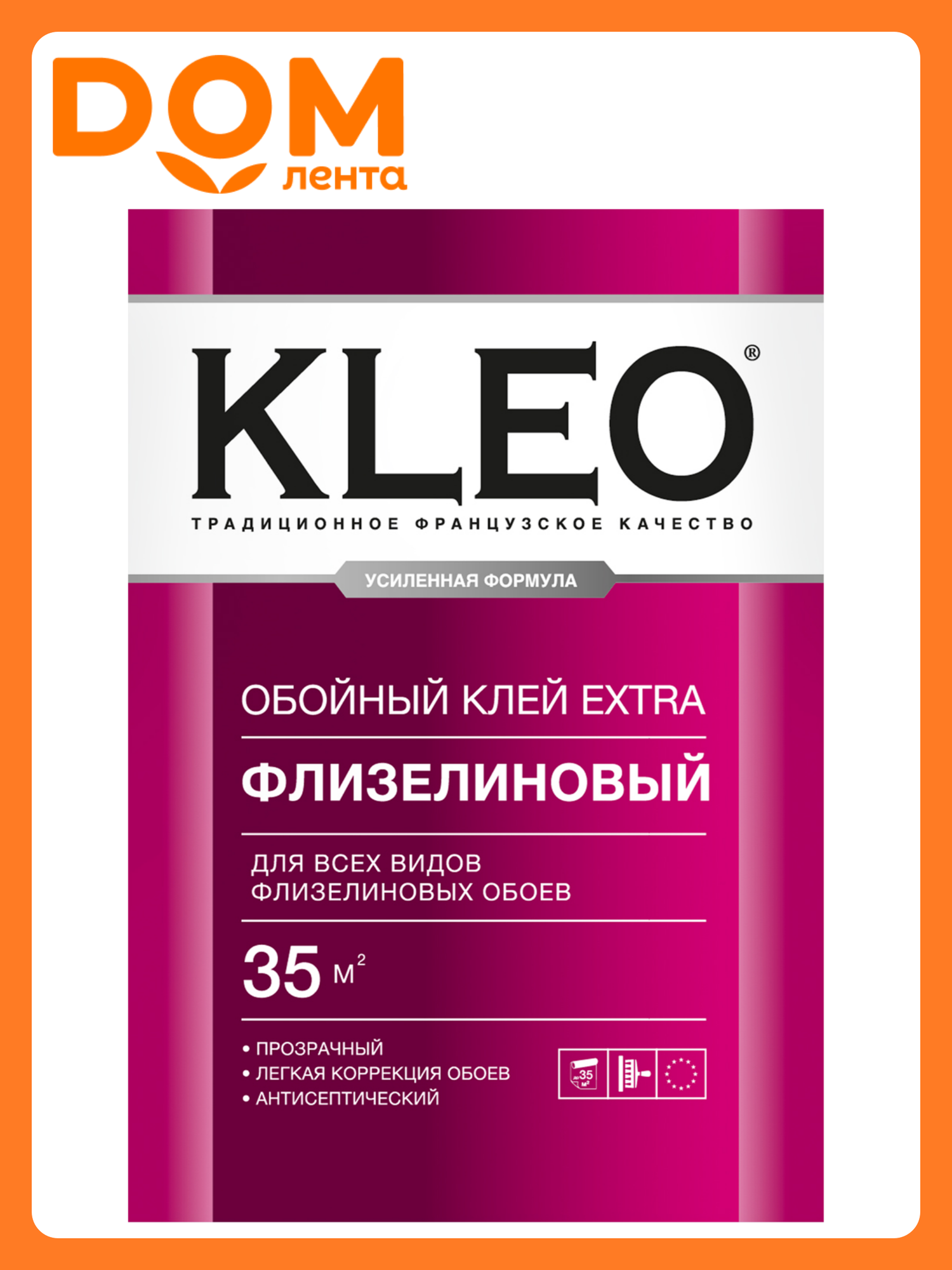 KLEO EXTRA 35, клей для флизелиновых обоев, 240г