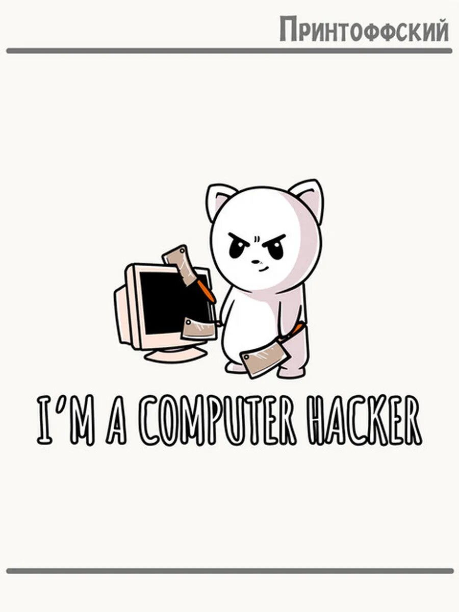 Термонаклейка для одежды и аксессуаров DTF-печать hacker хакер