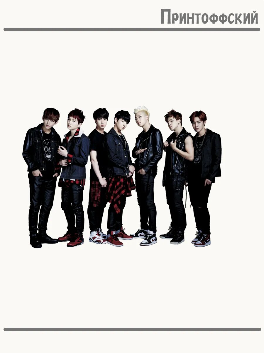 Термонаклейка для одежды и аксессуаров DTF-печать bts виа k-pop