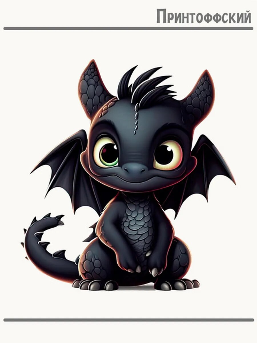Термонаклейка для одежды и аксессуаров DTF-печать Dragon Драконы Красивые