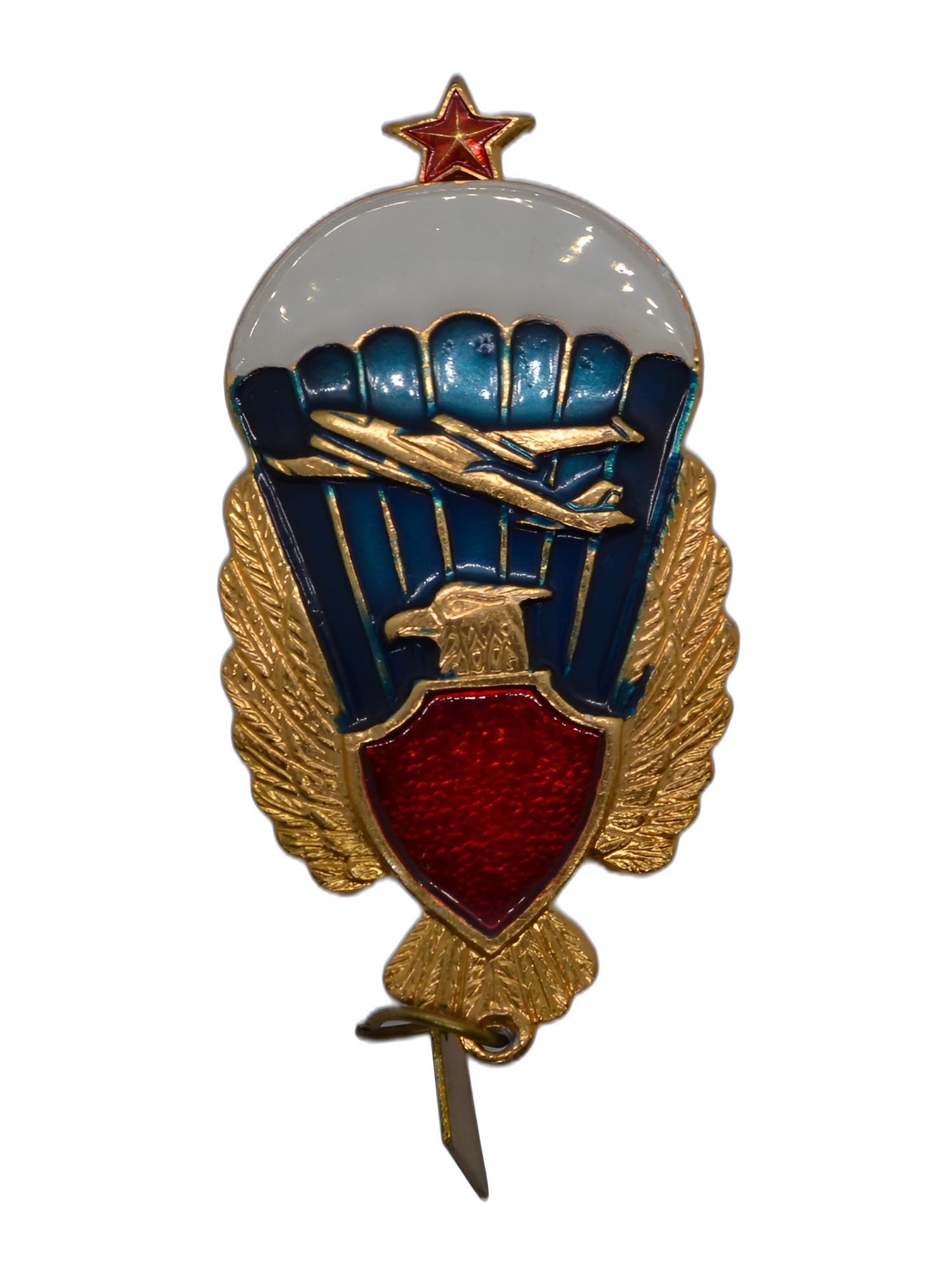 Знак "Парашютист (чистый с орлом, чистым красным щитком и звездой)", винт