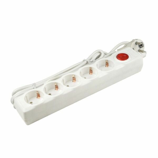 Удлинитель с заземлением и выключателем Uniel UL-00001747 S-S-GSU5-5 WHITE 5м. Universal