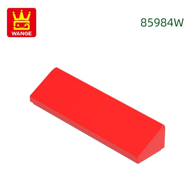 Конструктор Wange 85984W красный наклонный блок 1x4
