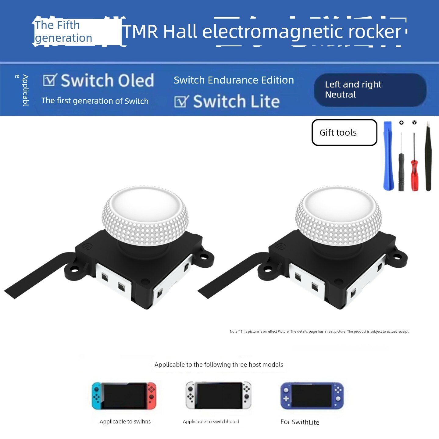 TMR Hall Effect Joystick для Nintendo Switch Joycon - Белый, 2 шт. Набор для ремонта