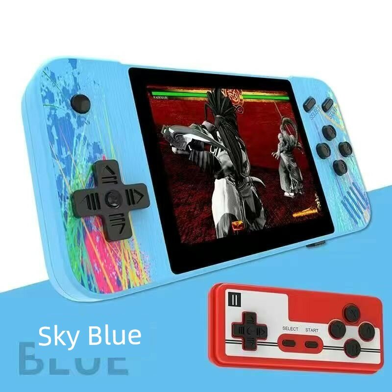 G3 портативная игровая консоль голубого цвета - двойная игра, экран 3,5 дюйма, 800 встроенных игр, перезаряжаемая