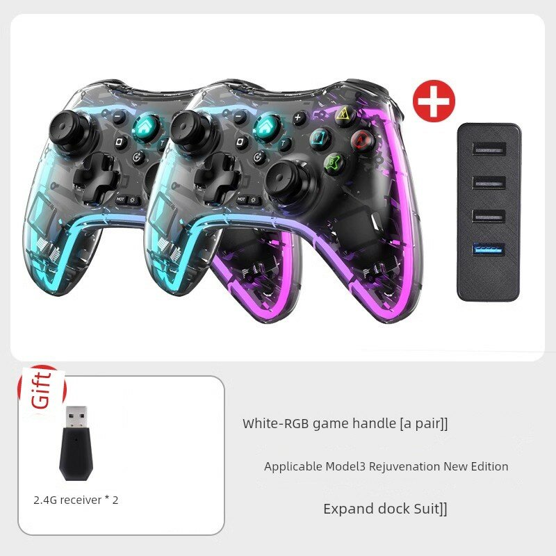 Беспроводные игровые контроллеры с RGB-подсветкой и док-станцией для перчаточного ящика Tesla Model 3/Y свежая версия,