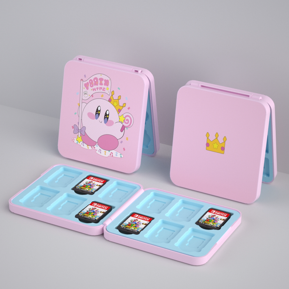 Магнитный чехол для карт Nintendo Switch с персонажем Кириби - система хранения на 12 мест