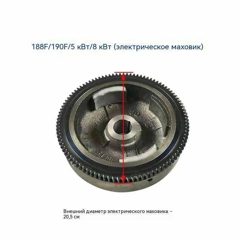 Запчасти для бензинового генератора 2-8 кВт, маховик мотоблока 168/170F/188/190F с электрическим запуском