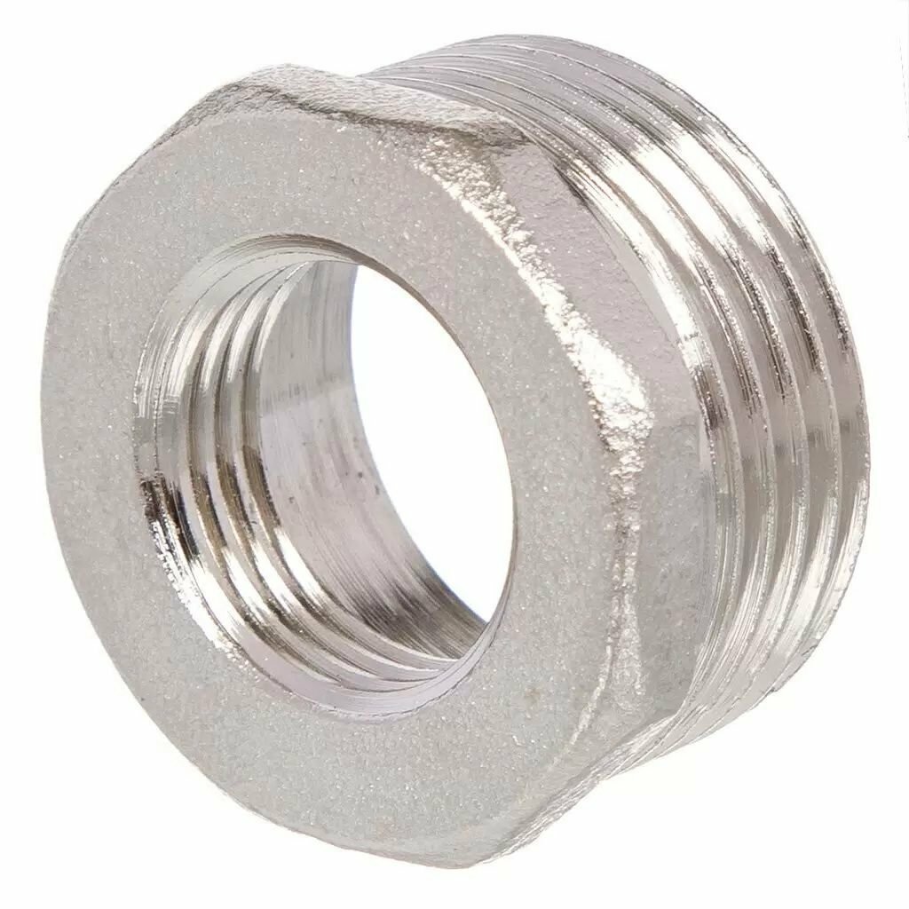 Футорка РосТурПласт 3/4"x1" 1/4, никелированная латунь, резьбовой фитинг для систем отопления и водоснабжения, арт. 25127