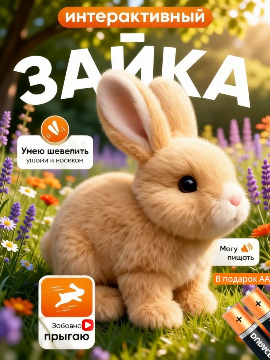 Интерактивная игрушка Зайчик, прыгающий кролик, в подарочной упаковке, детская мягкая игрушка на день рождения, подарки на праздник