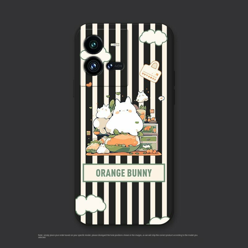 Чехол для iQOO 8 Pro из жидкой силикона с животным рисунком D, классический черный, приятная на ощупь