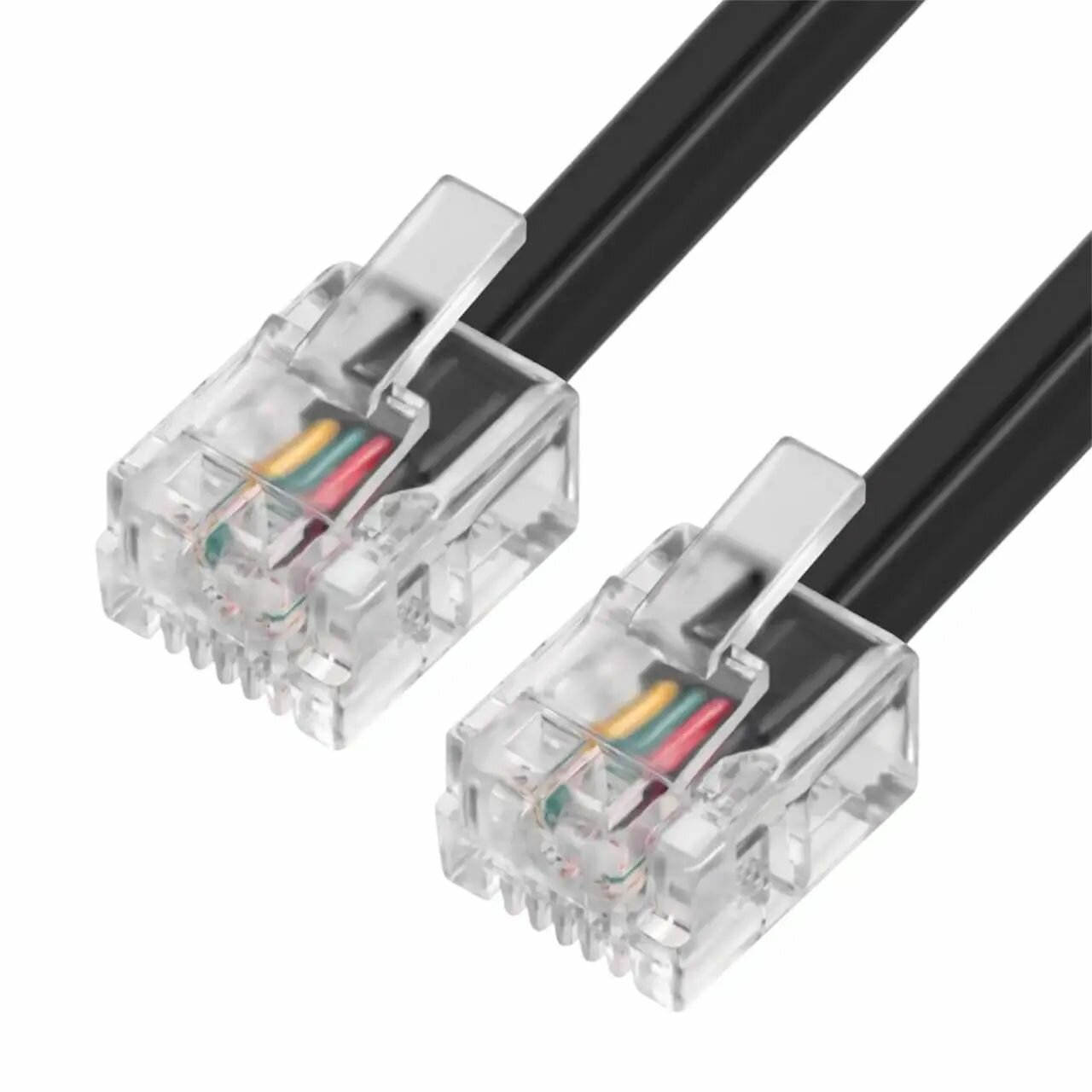Кабельный телефонный RJ-11 (6P-4C) 2м black