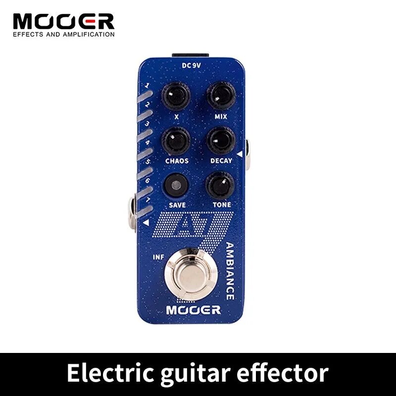 Mooer M704 A7 AMBIENT REVERB Гитарные Педали 7 Встроенных Эффектов Реверберации Бесконечный Обход Буфера Сустейна